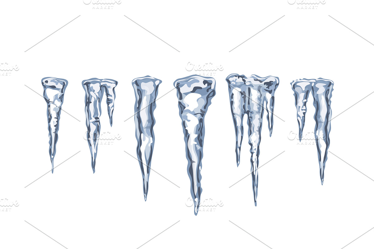 Icicles vector set, an Object Graphic by MalinaShop