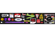 The punk stickers set with texture | Illustrations ~ Creative Market