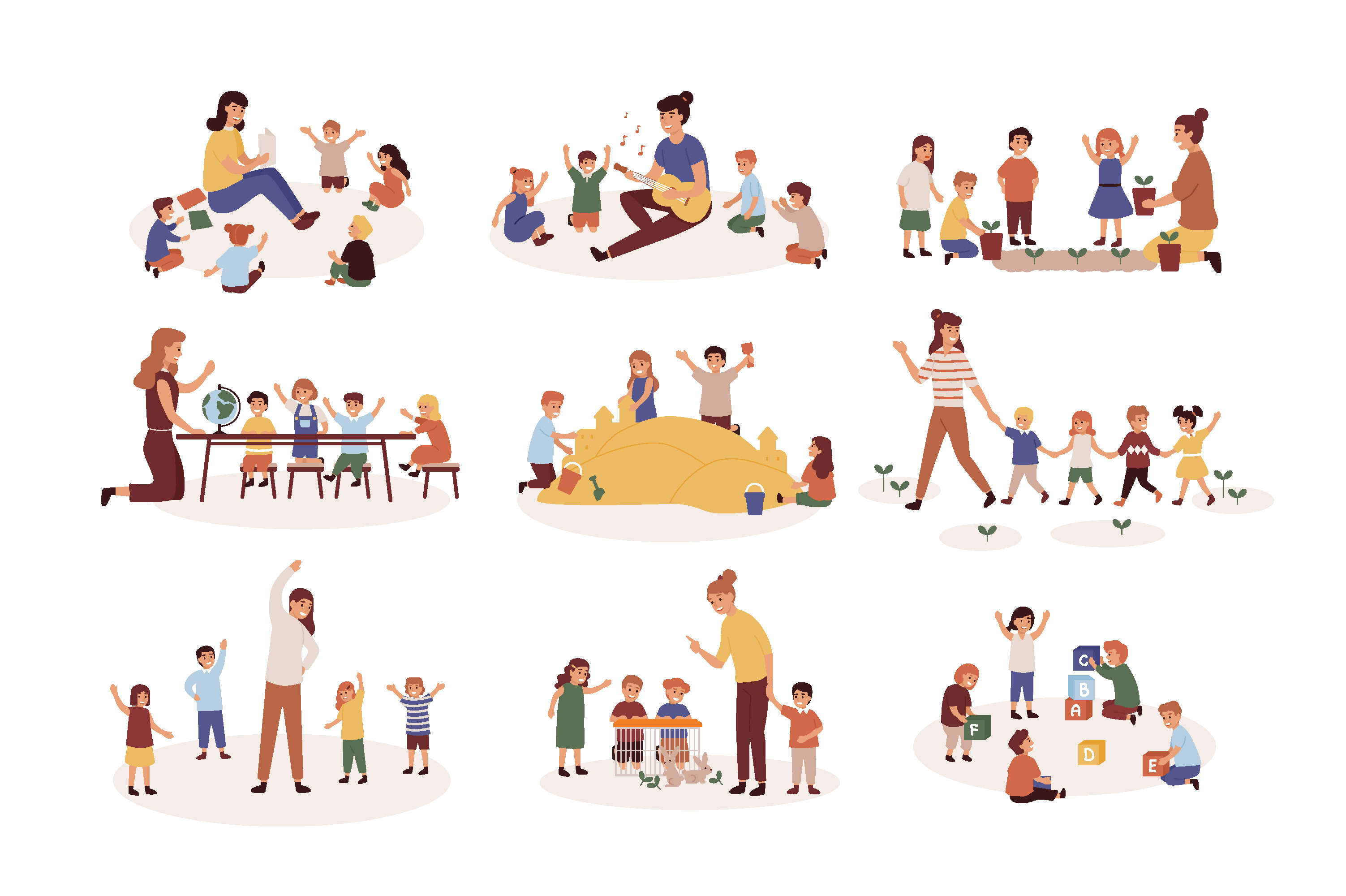 Kindergarten and preschool scenes, an Animal Illustration by Good Studio