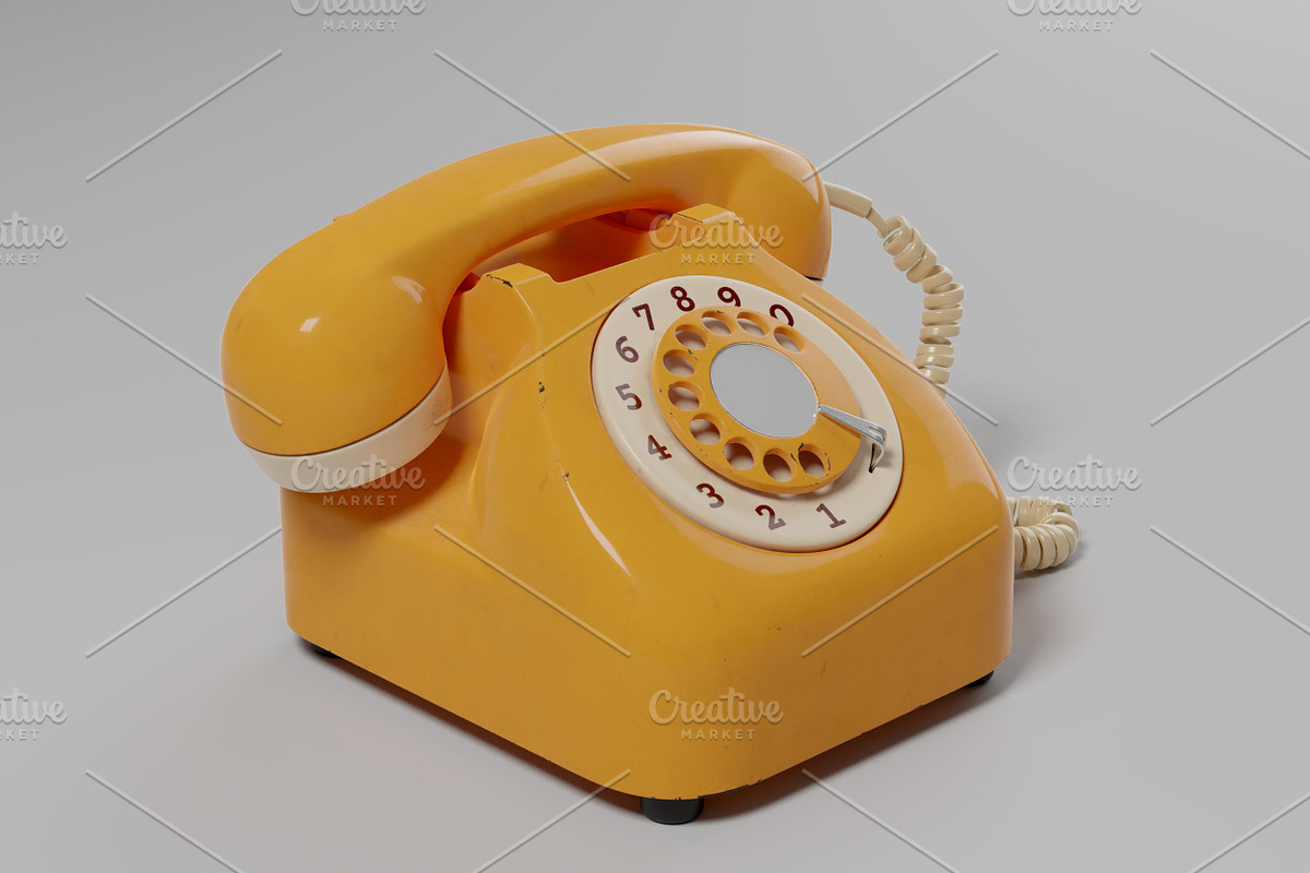 Retro Rotary Telephone 3d Model