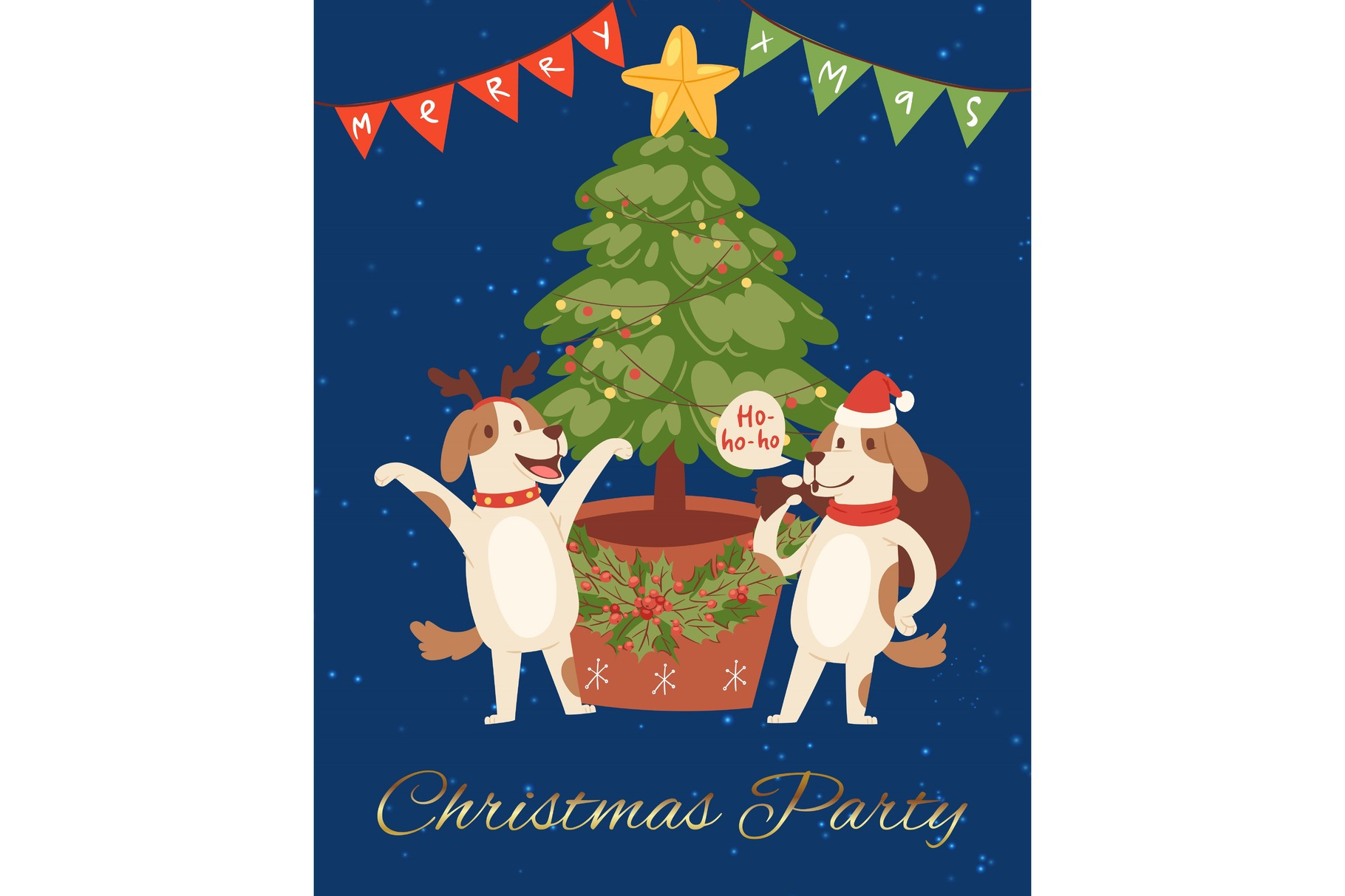 Merry christmas poster with funny, an Object Graphic by RocketArt