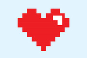 8-bit heart pixel icon, an Icon by charnsitr