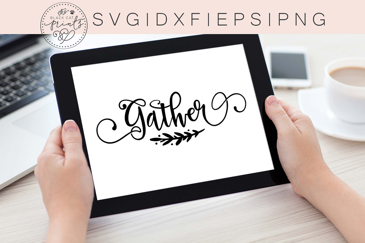 Gather SVG DXF EPS PNG, a Decorative Illustration by TheBlackCatPrints