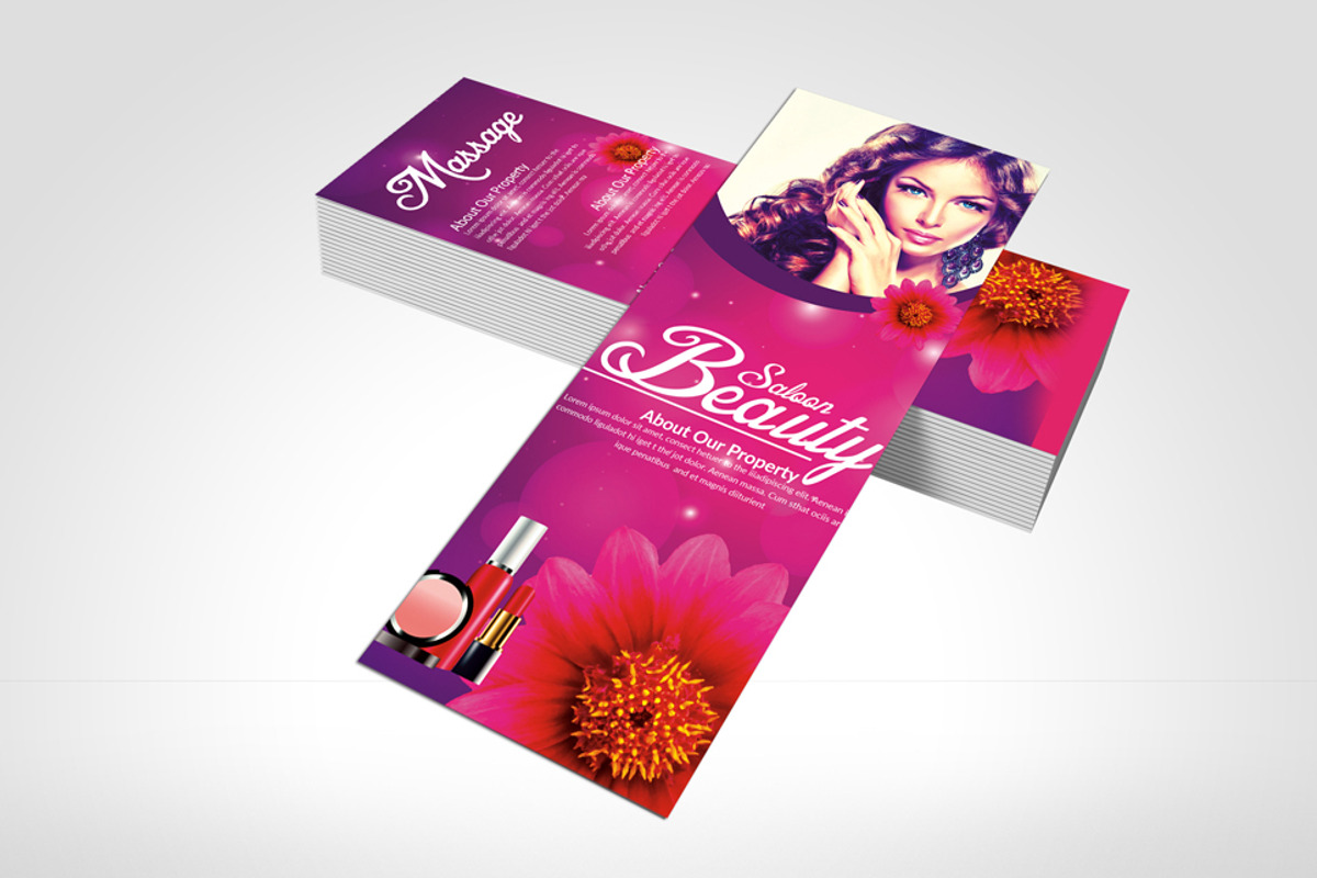 Beauty Salon Spa Rack Card Template, a Card Template by Design Up