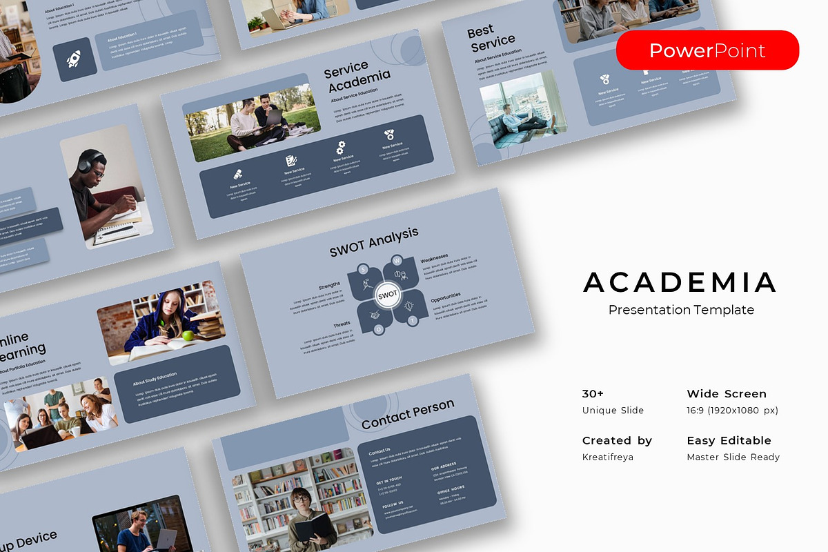 Academia– Education PowerPoint, a Presentation Template by kreatifreya