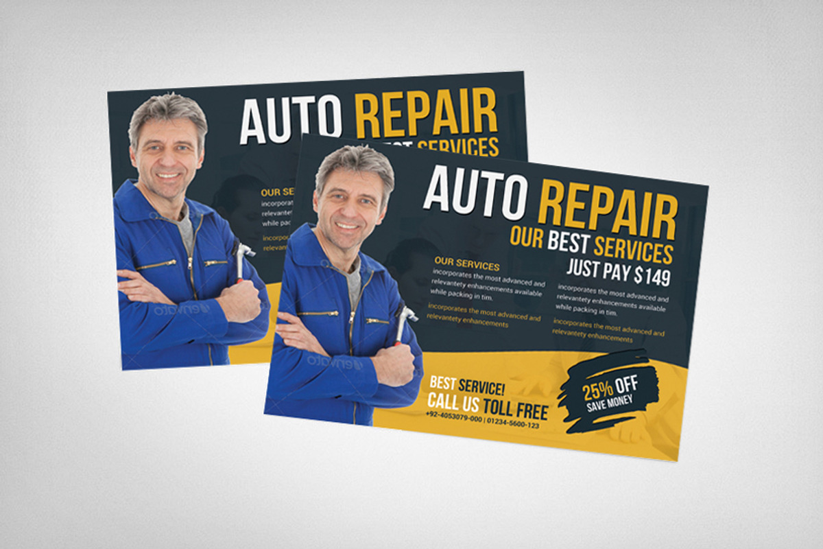 Auto Service Flyer Template, a Flyer Template by graphicforest