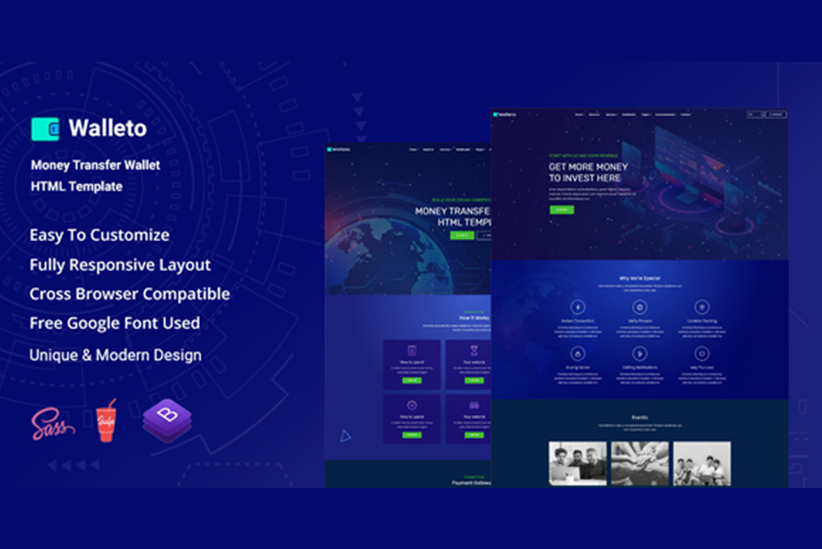Walleto - Wallet HTML Template