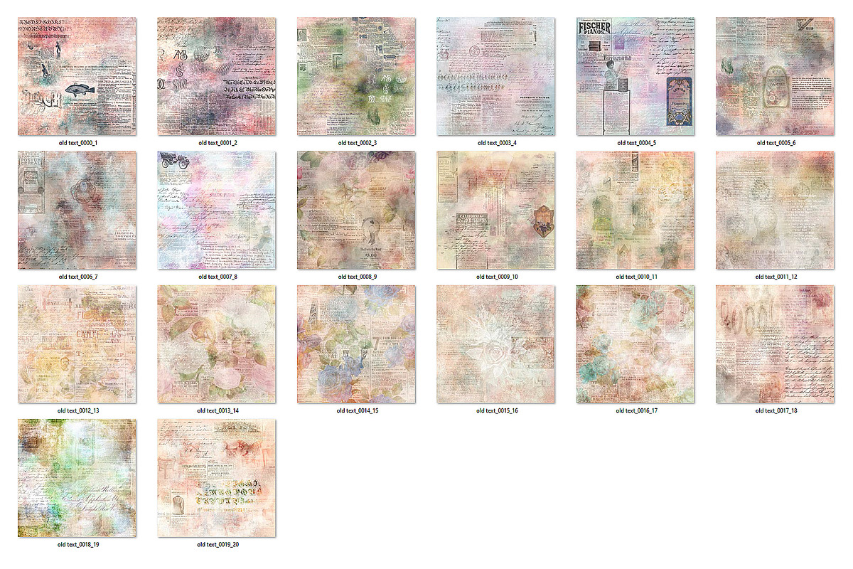 Antique Text Digital Paper, a Texture Graphic by Digital Curio