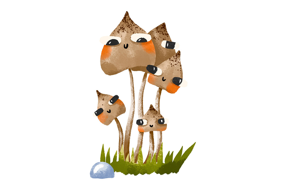 Mushrooms mycelium illustration, a Seasonal Illustration by the_myro