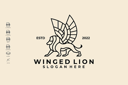 Luxury Line Art Heraldic Lion Logo, a Branding & Logo Template by Rupture