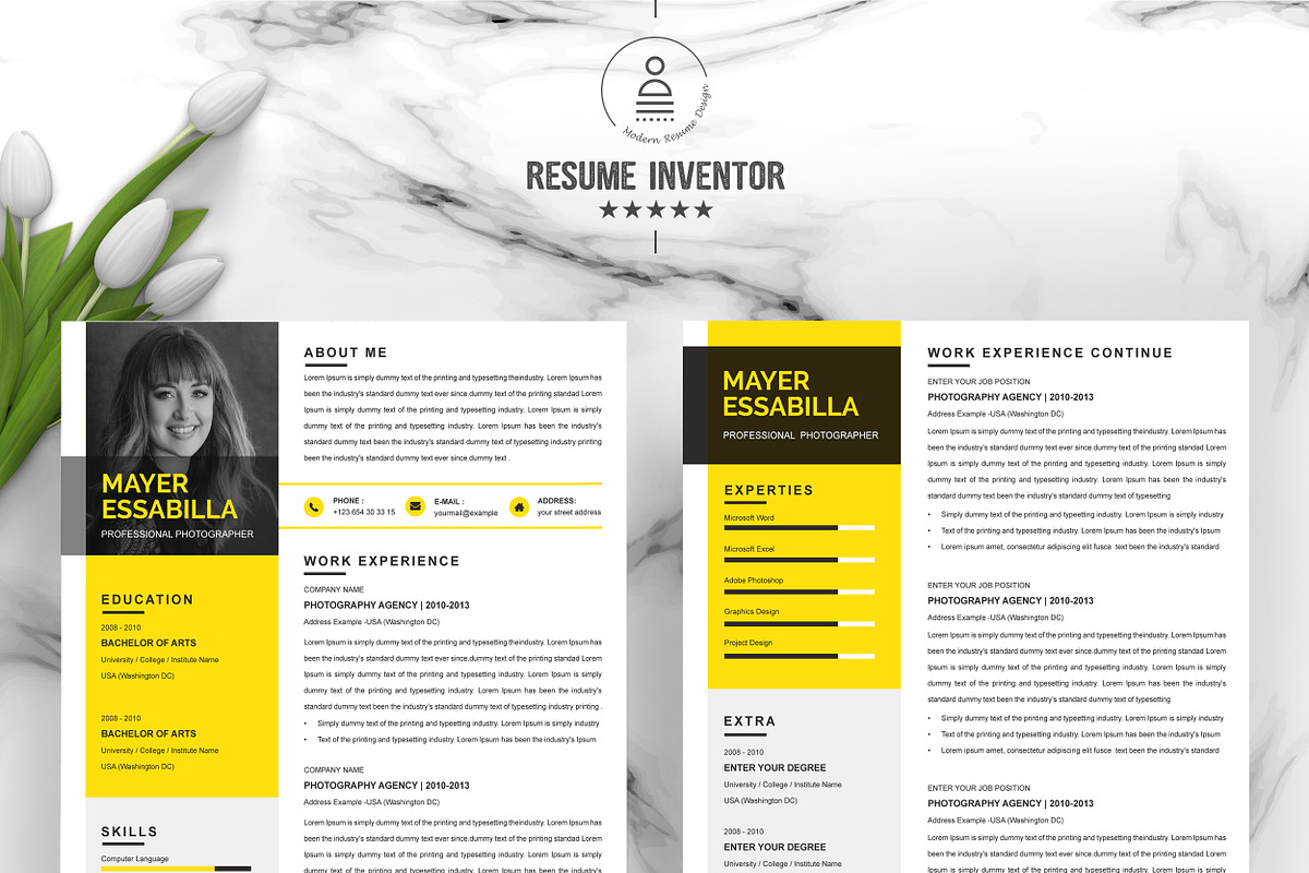 Professional 3 Page Resume Template, a Resume Template by ResumeInventor