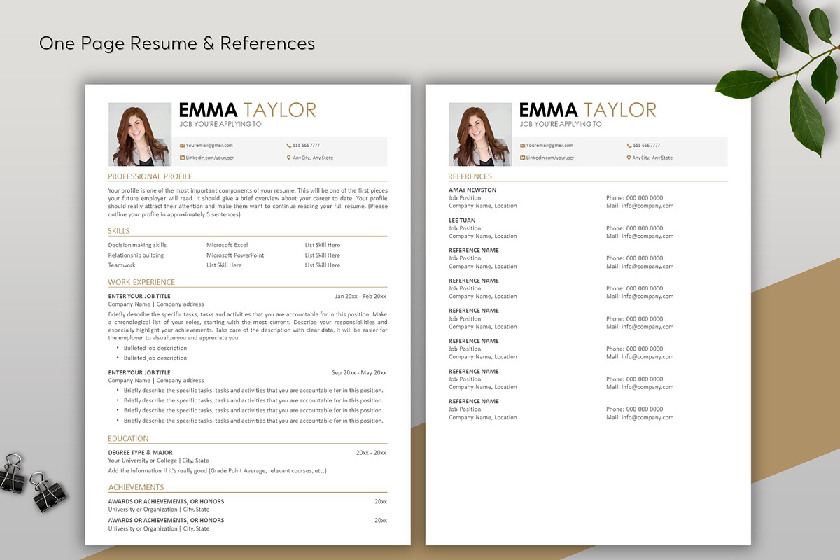 ATS Resume CV Word & Google Docs 20, a Resume Template by MrCam ...
