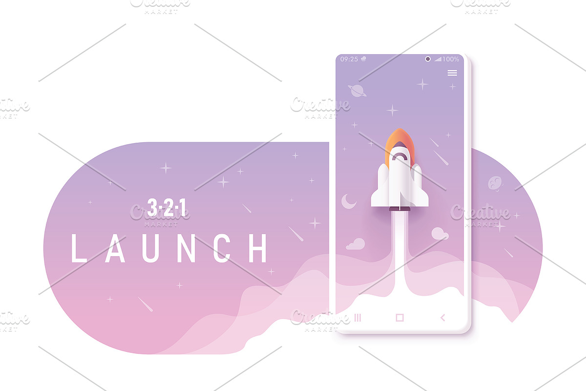 Mobile app launch concept, a Technology Illustration by tele52