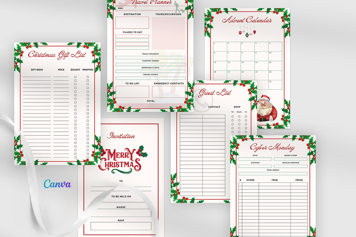 Ultimate Christmas Planner Canva, a Stationery Template by Design Zone