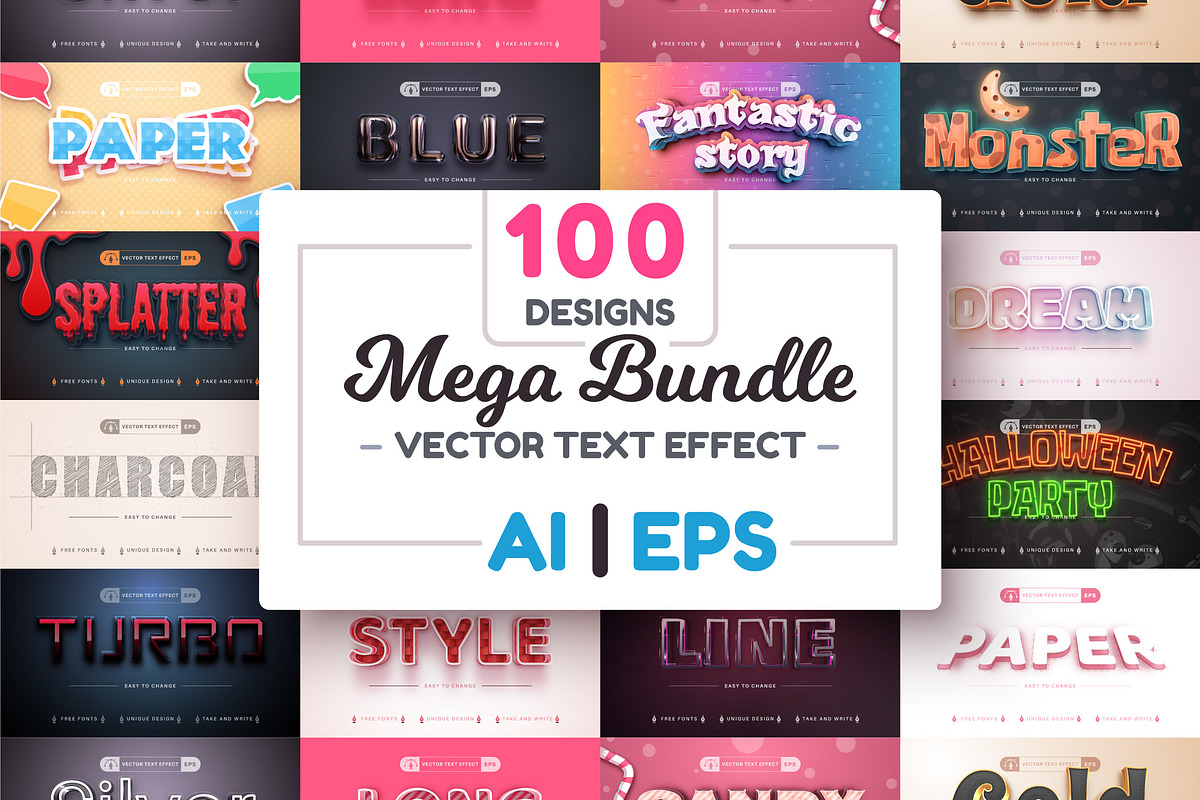 Bundle editable text effects