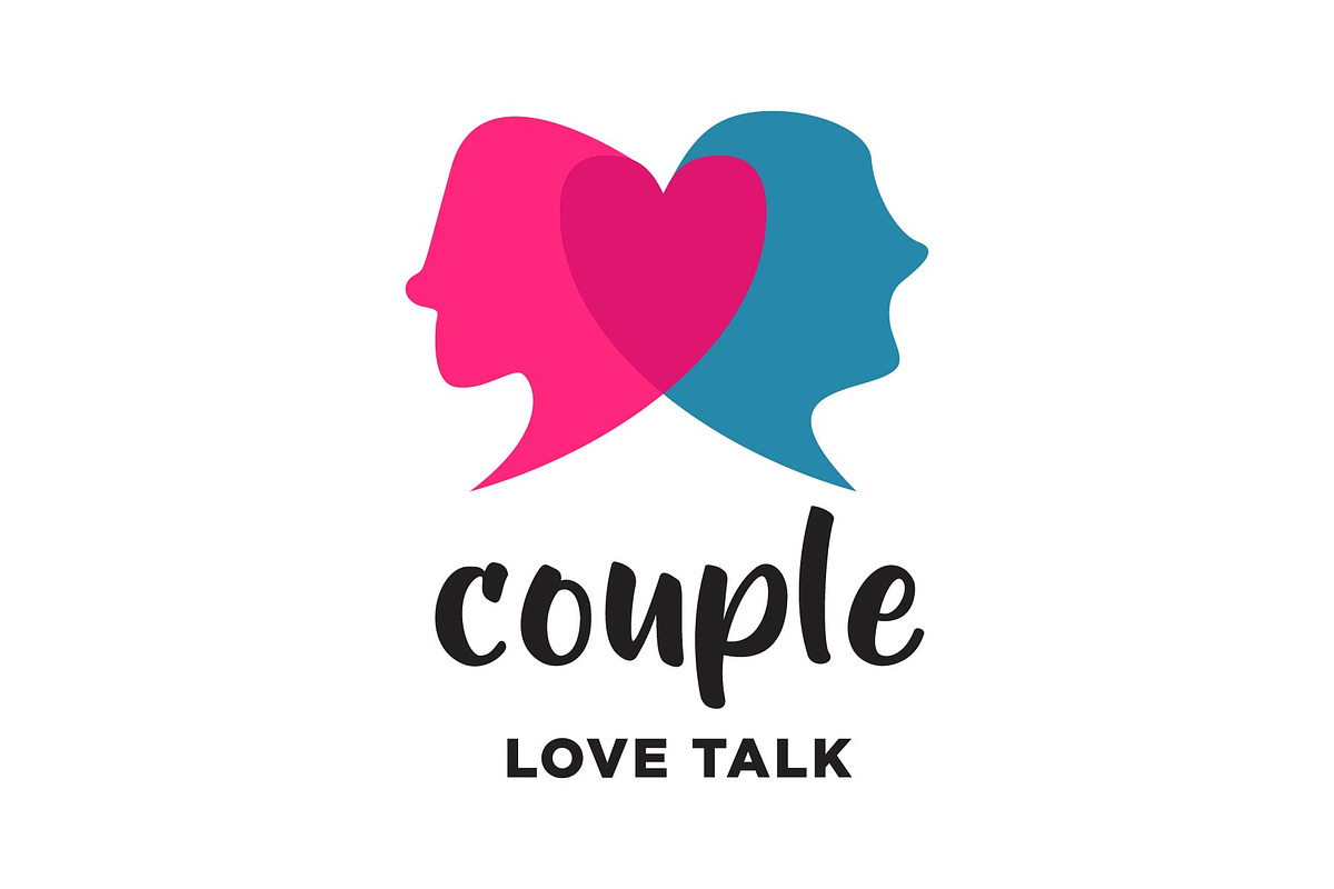 couple love talk logo, a Branding & Logo Template by ZHR Creative