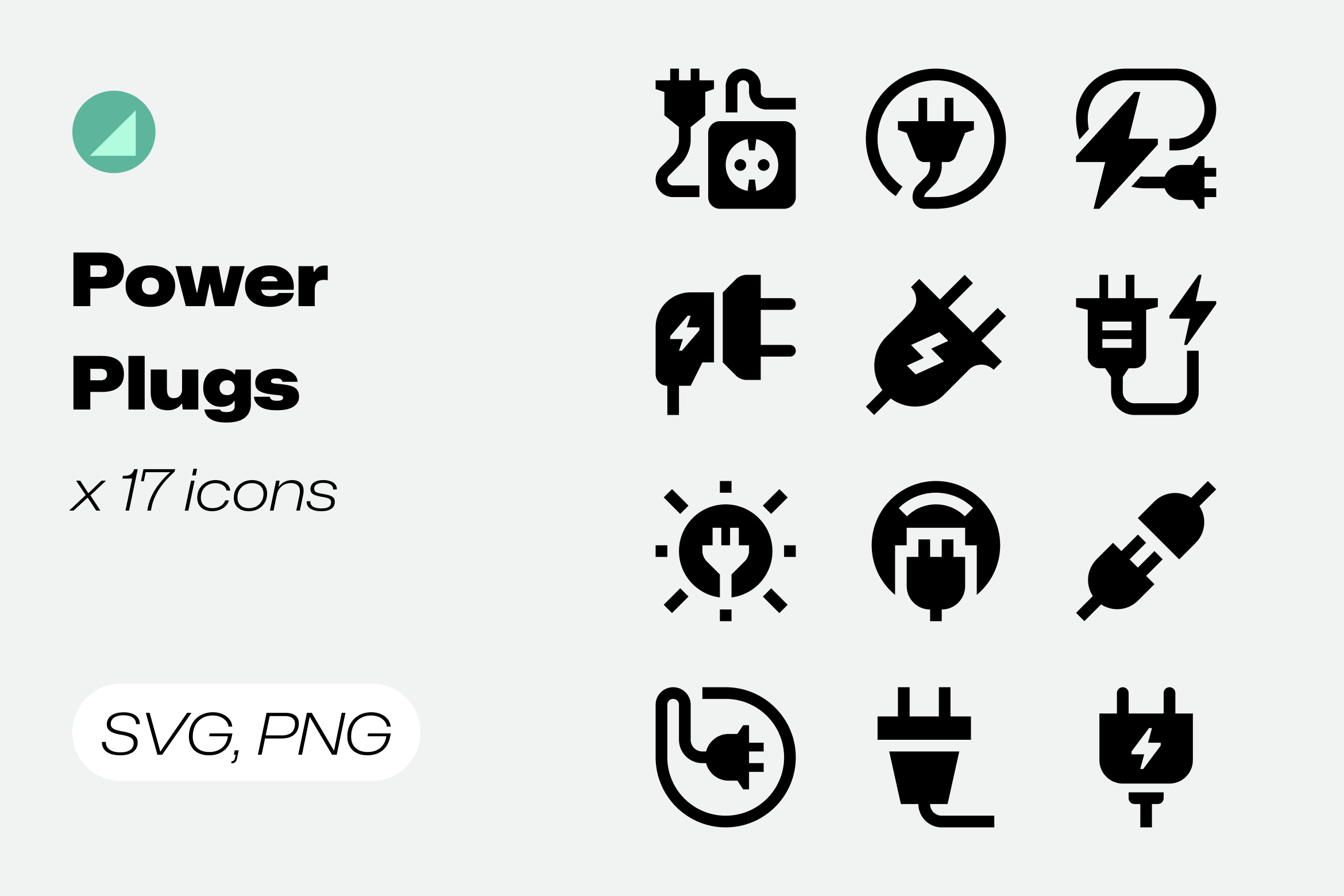 Basicons / Home / Power Plugs Icons, a Solid Icon by EDT.Graphics