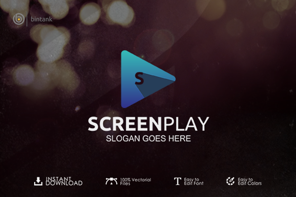 Screen Play Logo, a Branding & Logo Template by Bintank Studio