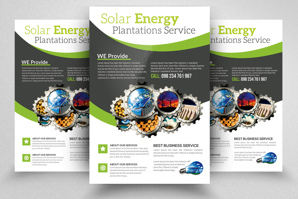 Renewable Energy - Go Green Flyer, a Flyer Template by Psd Templates