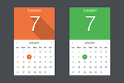 Flat Calendar Widget | Templates & Themes ~ Creative Market