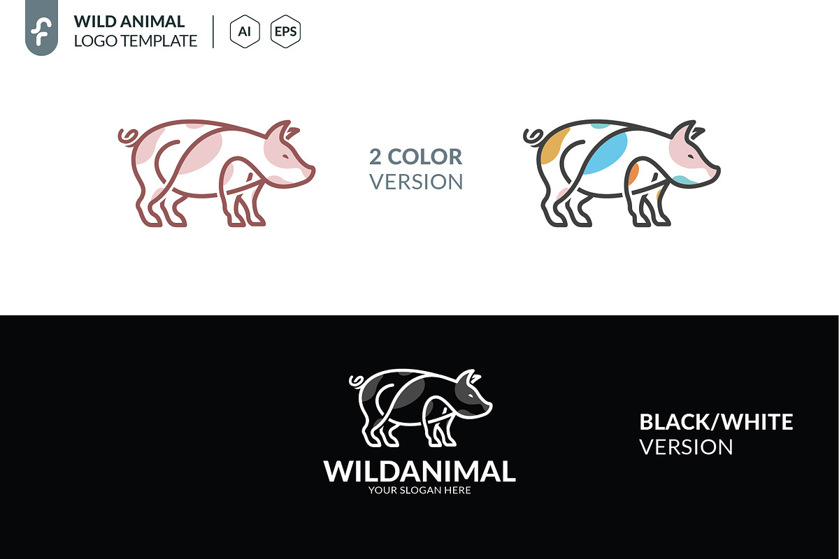 Pig Logo, a Branding & Logo Template by ft.studio