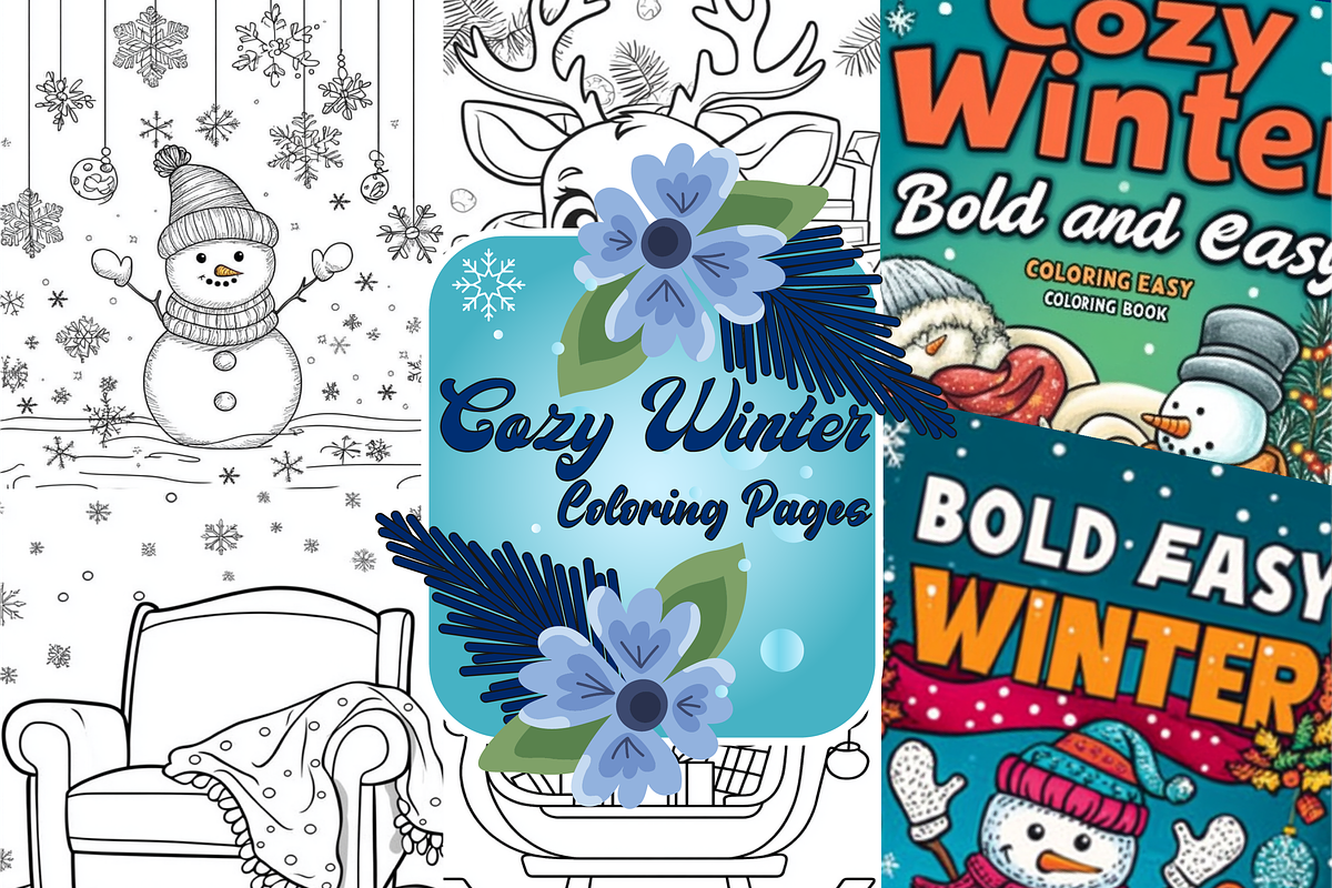 Bold And Easy Cozy Winter Coloring, an Animal Illustration by Design Zone