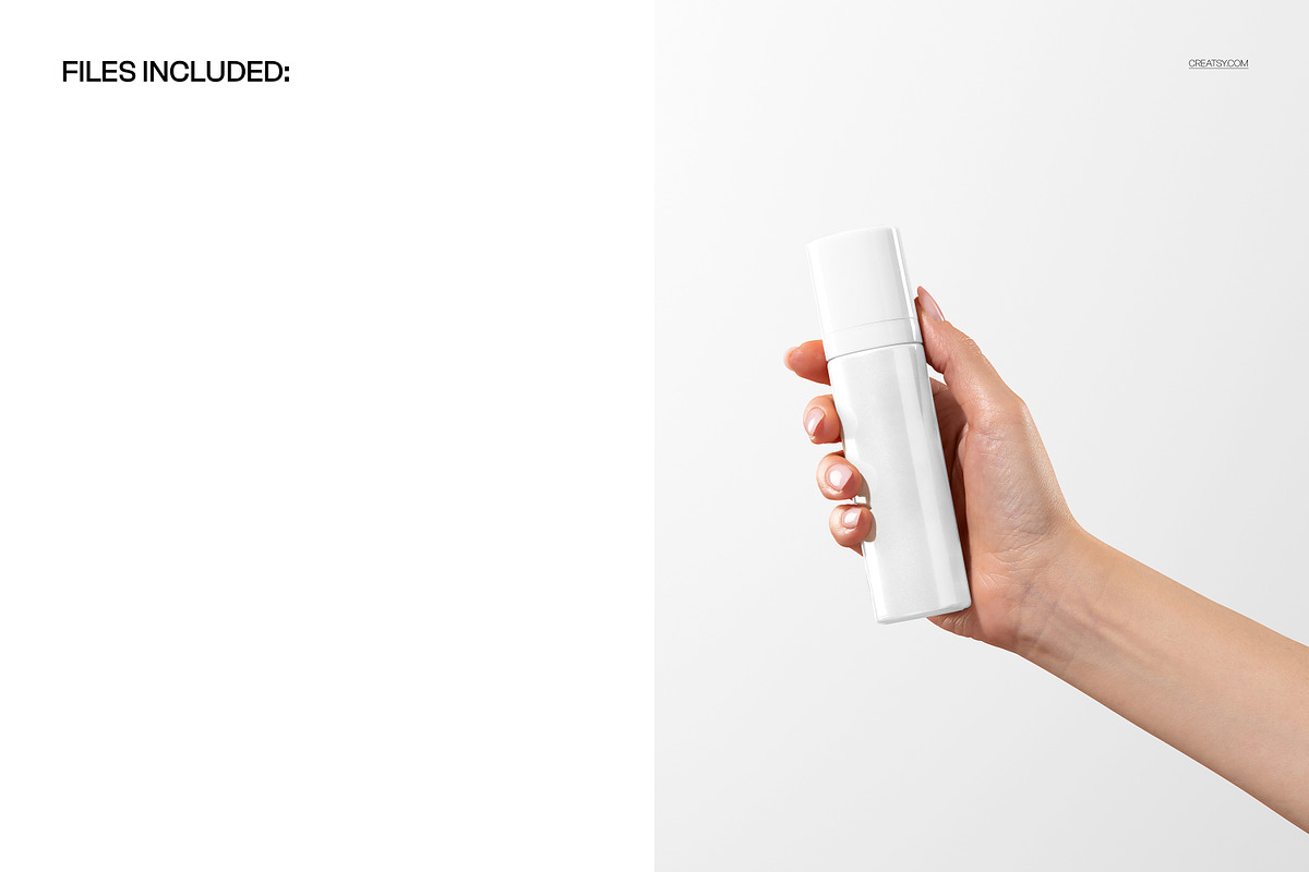 Cosmetic Bottle in Hand Mockup, a Packaging Mockup by creatsy5