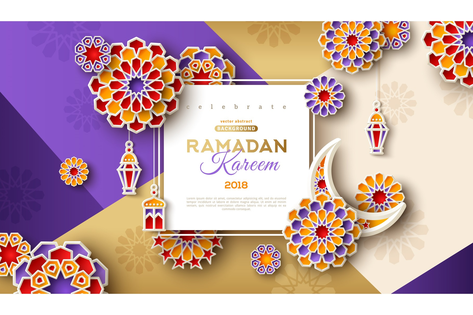 Ramadan Frame with arabesque flowers, a Decorative Illustration by kotoffei