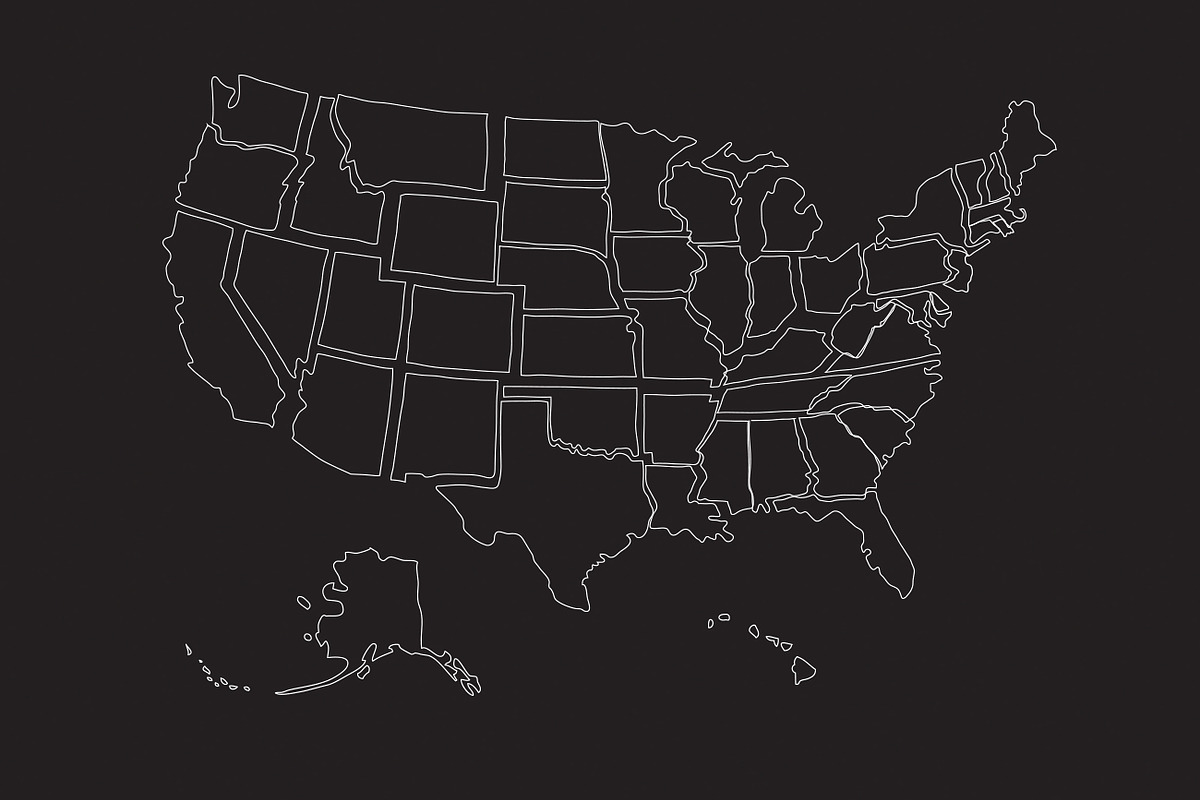 Hand Drawn US Map, an Object Illustration by Prixel Creative