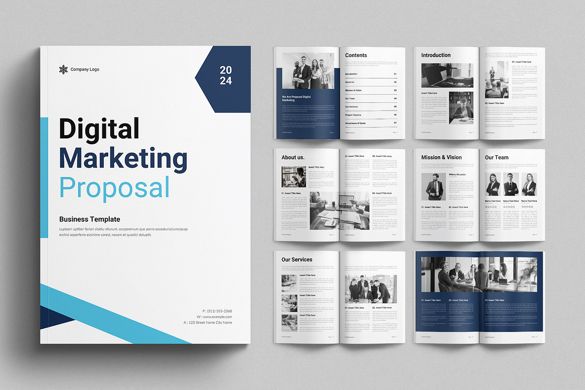 Digital Marketing Proposal Template, a Brochure Template by TemplatesForest