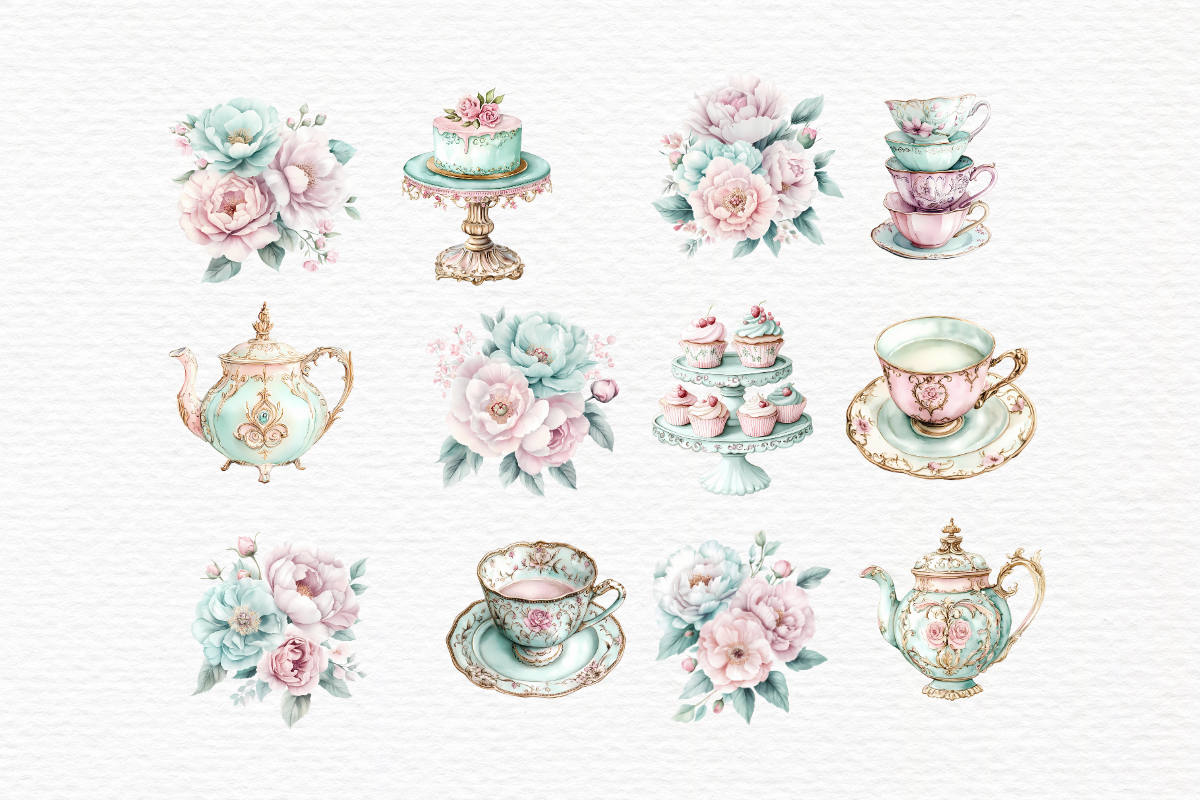 Afternoon Tea, Girls Tea Party, an Object Graphic by Invite to Clipart