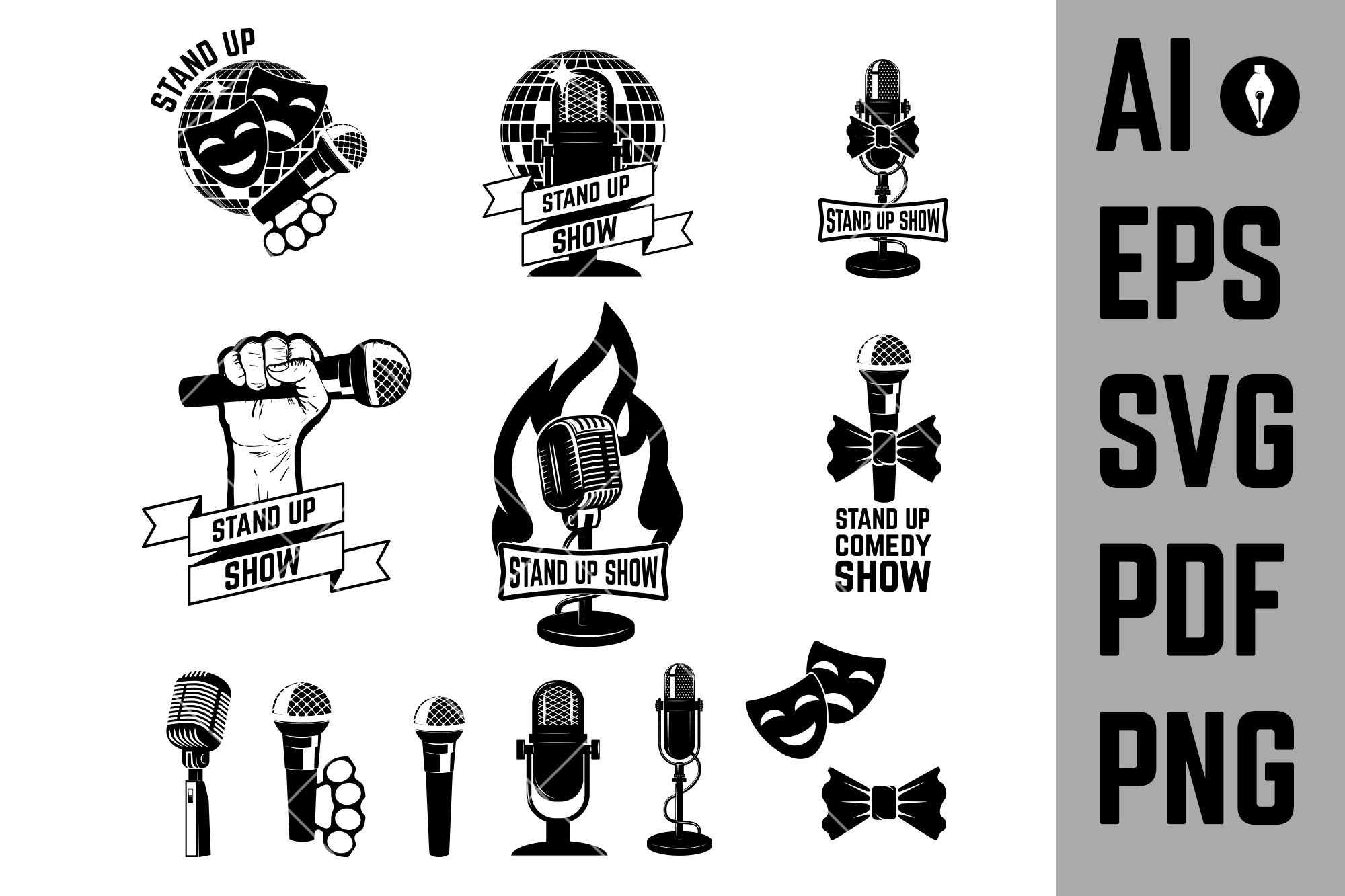 Stand up comedy show labels., an Icon by Vectorhight