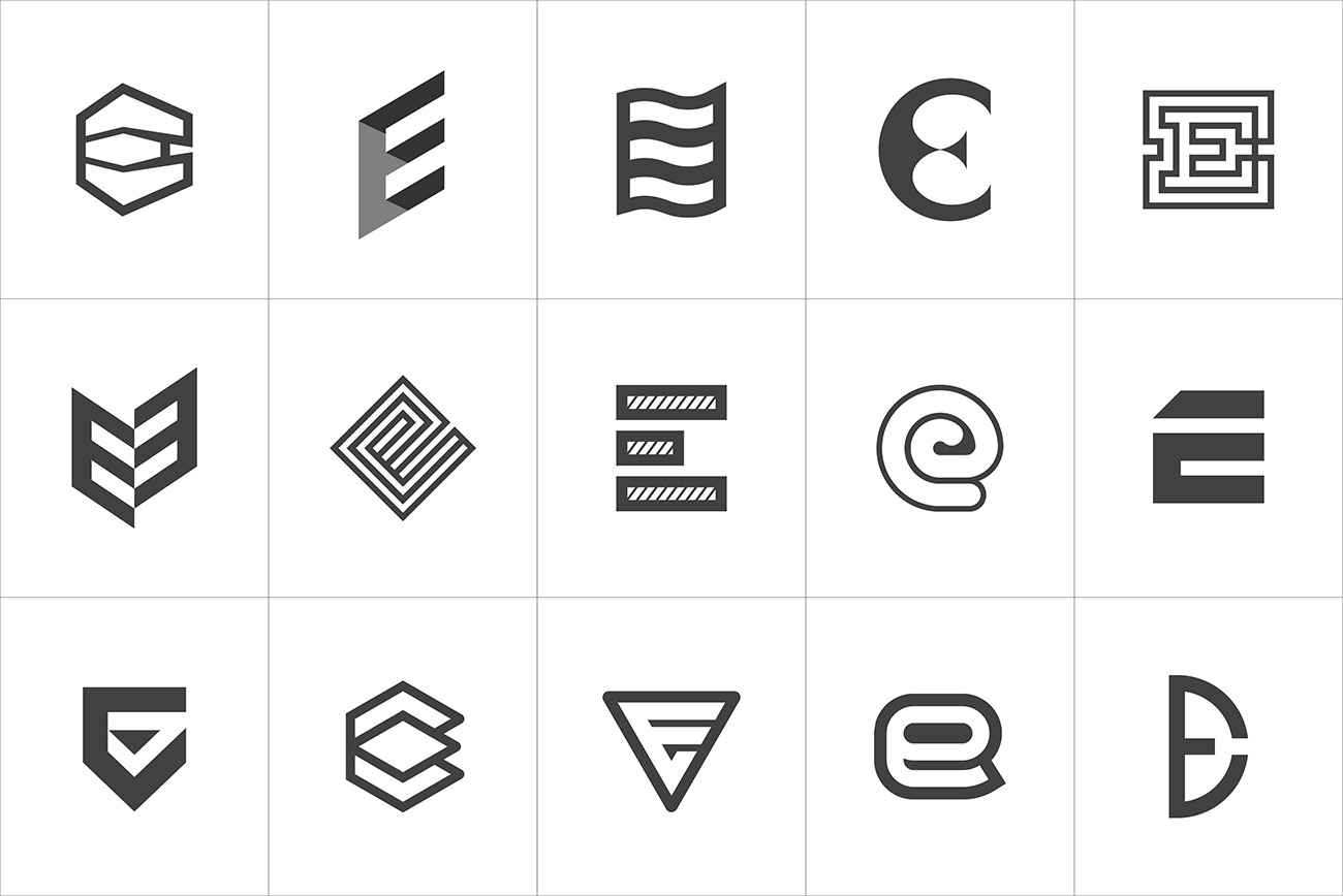 E Letter Logo Bundle E Monogram set, a Branding & Logo Template by ...