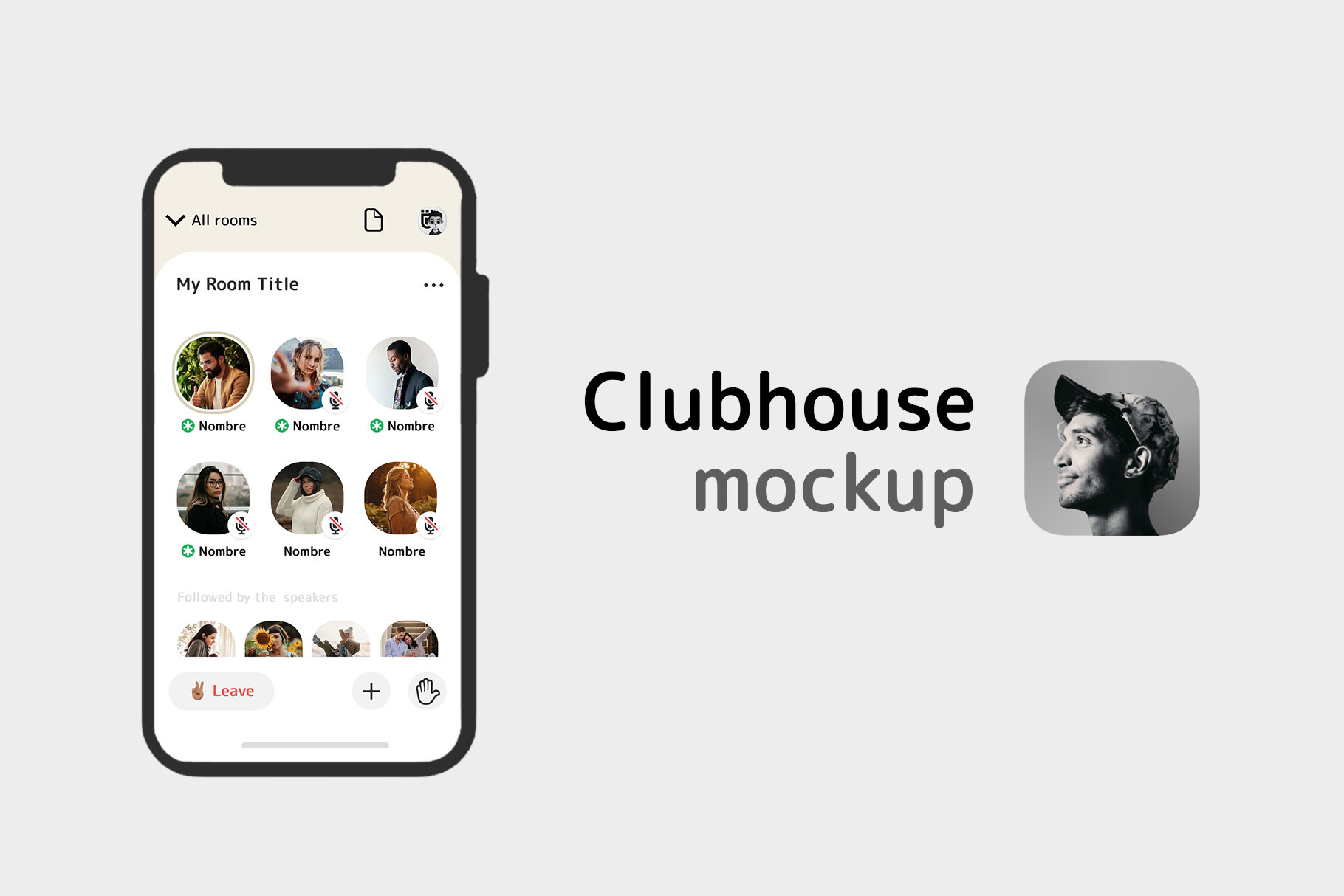 Clubhouse Audio App Mockup, a Stationery Template by Jordy