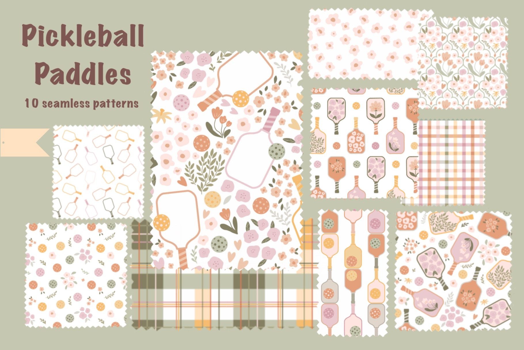 Pickleball game seamless pattern print | Creative Market