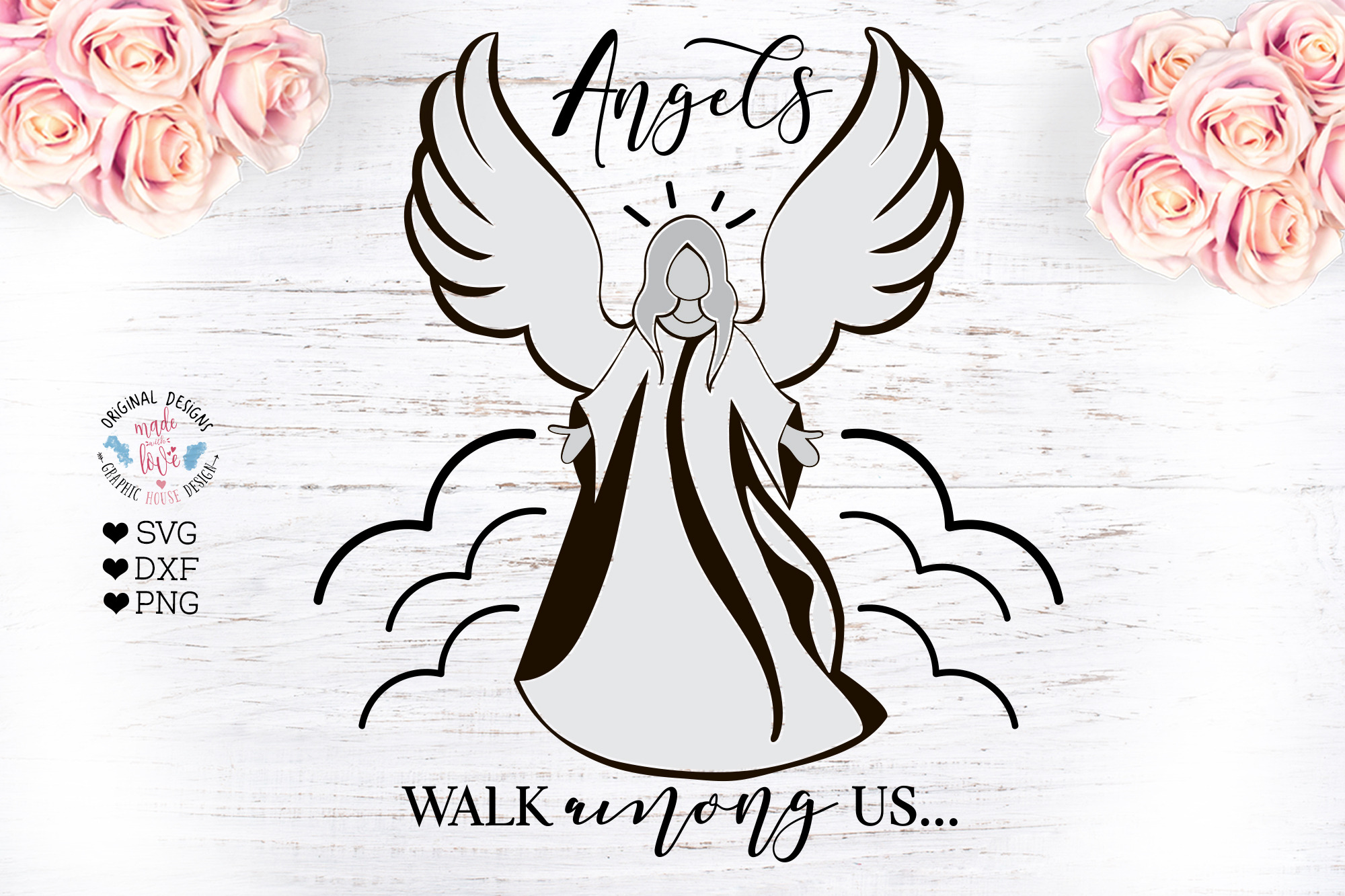 Angels Walk Among Us - Memorial SVG, an Illustration by Graphic House ...