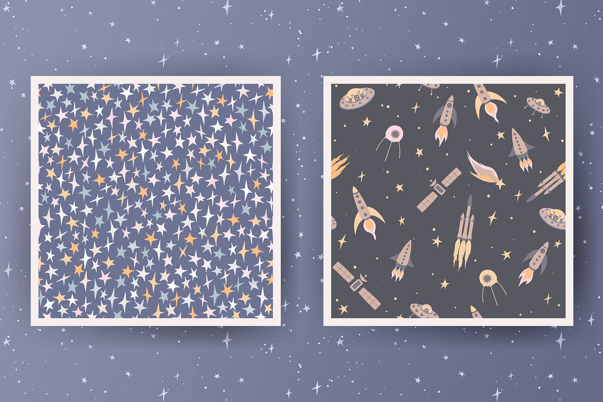 Space Seamless Patterns, a Pattern Graphic by pineart