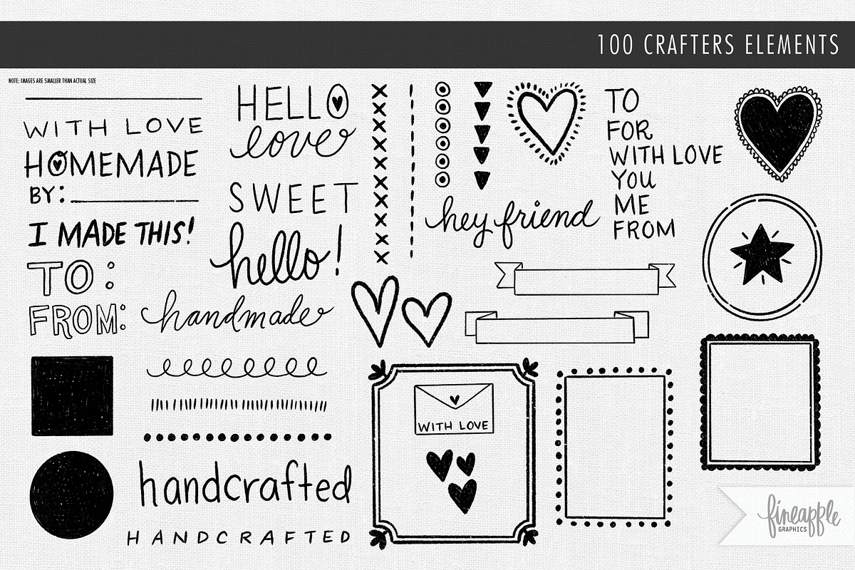 HANDMADE CLIPART BUNDLE, an Object Graphic by FINEAPPLE | Creative Market