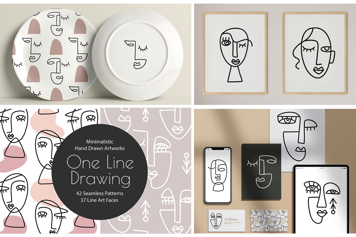 One Line Drawings & Patterns vol.3, a Graphic by Katrinelly | Creative ...