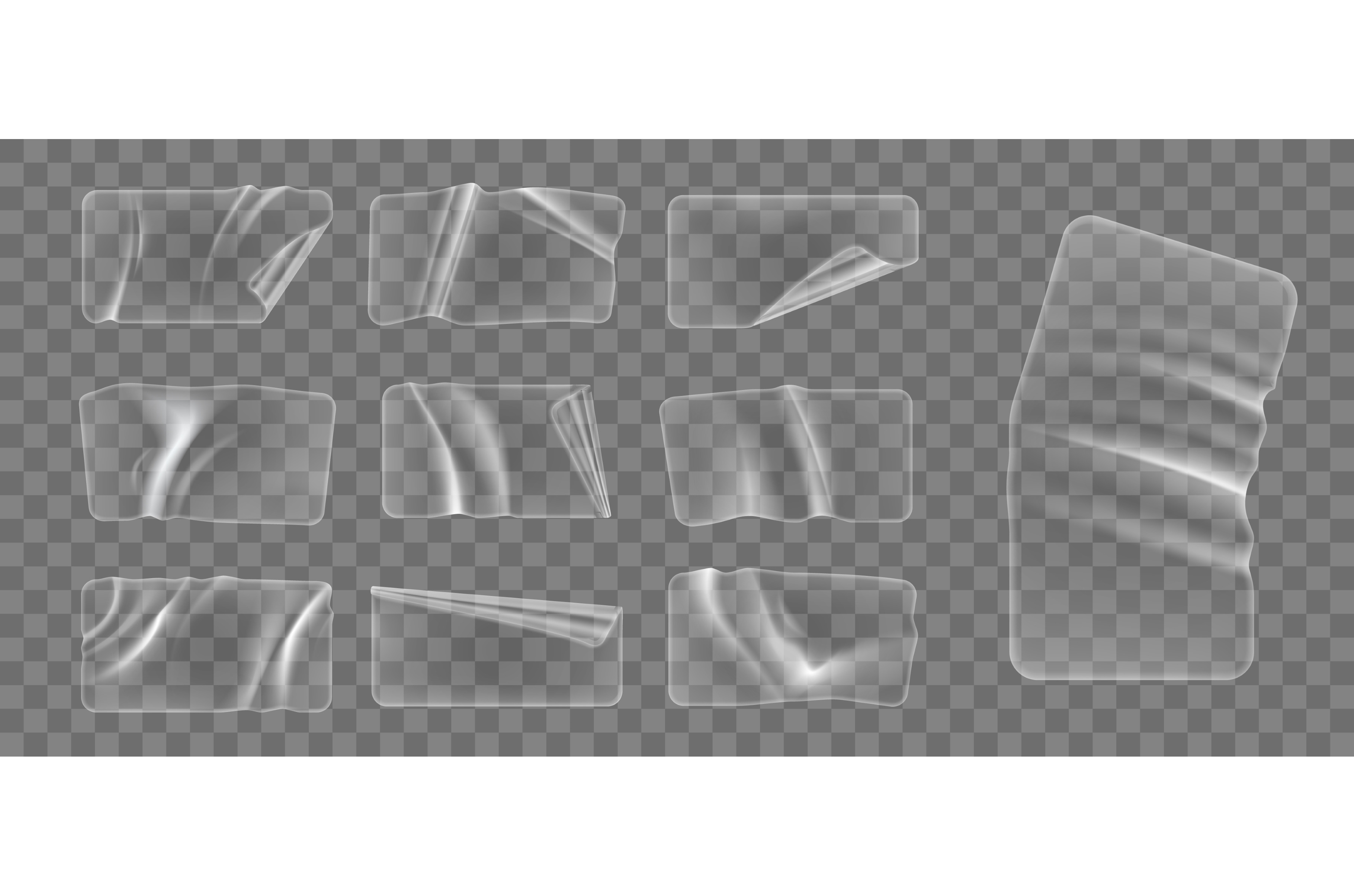 Transparent plastic stickers | Illustrations ~ Creative Market