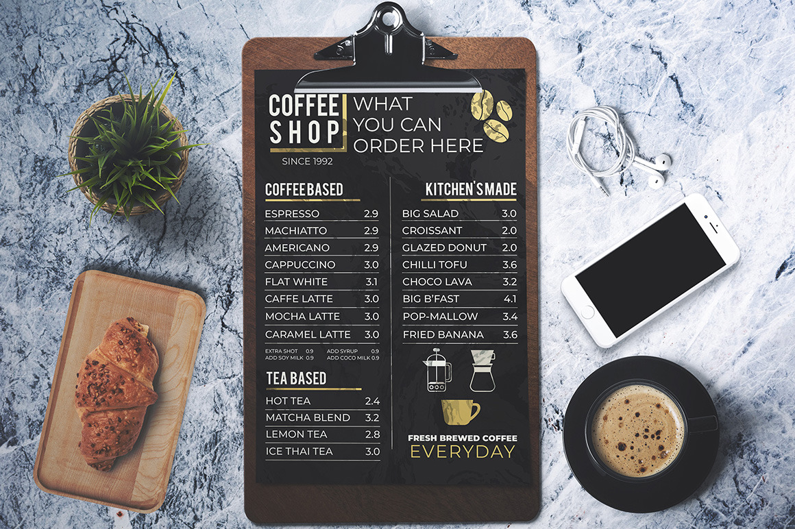 Coffee Shop Menu, a Flyer Template by Gumico Studio.