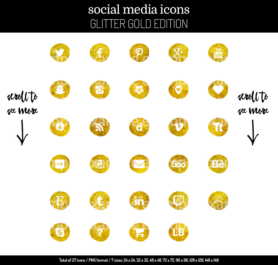 29 Feminine Gold Social Media Icons, an Icon by very simple photos