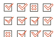 Line art Check Marks, an Outline Icon by Meiluns shop