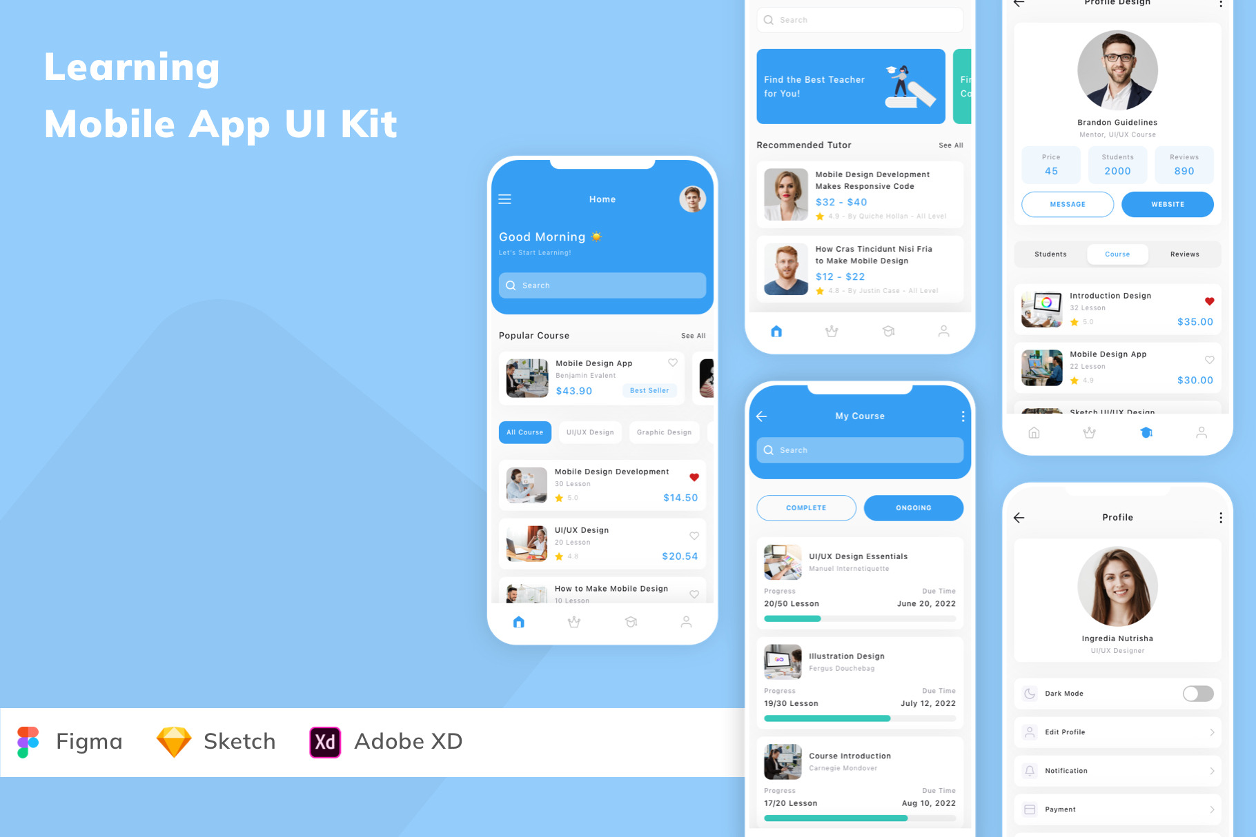 Learning Mobile App UI Kit, an UI Kit Template by Betush