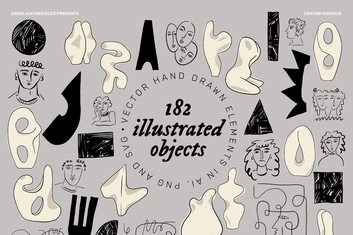 200+ Retro Modern Doodle Art, a Decorative Illustration by ...