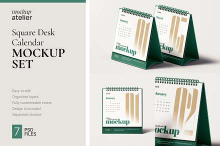 Square Calendar Mockup | Print Templates ~ Creative Market