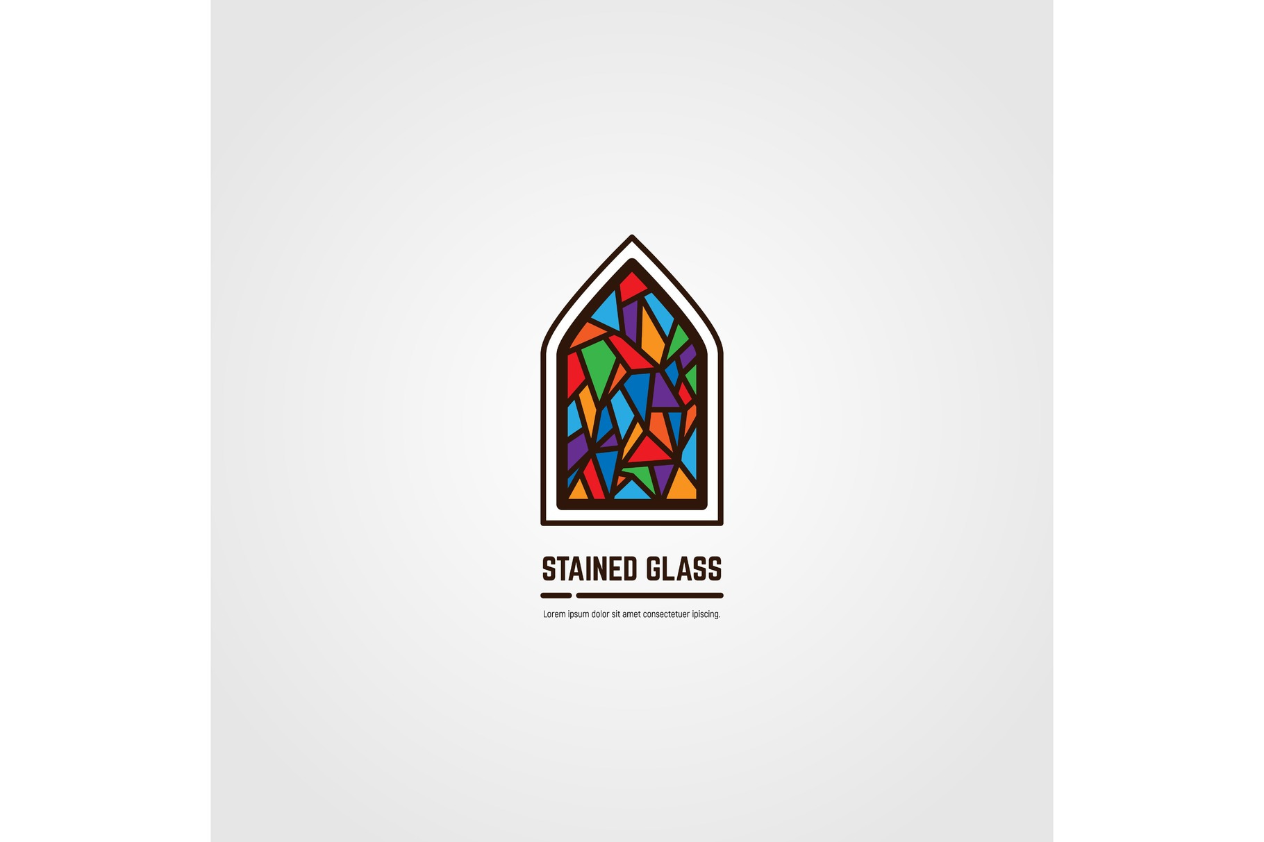 Stained glass line vector emblem, a Decorative Illustration by SkyVectors