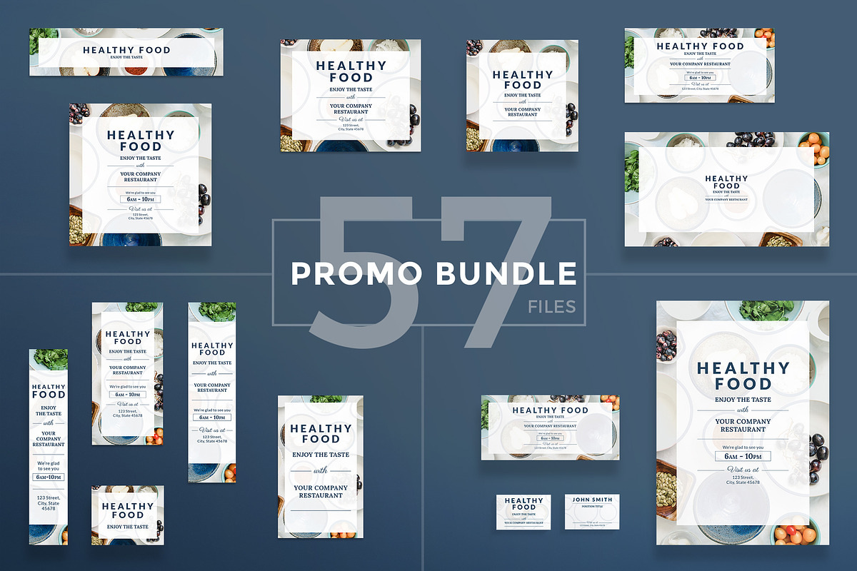 Promo Bundle | Healthy Food, a Poster Template by Amber Graphics