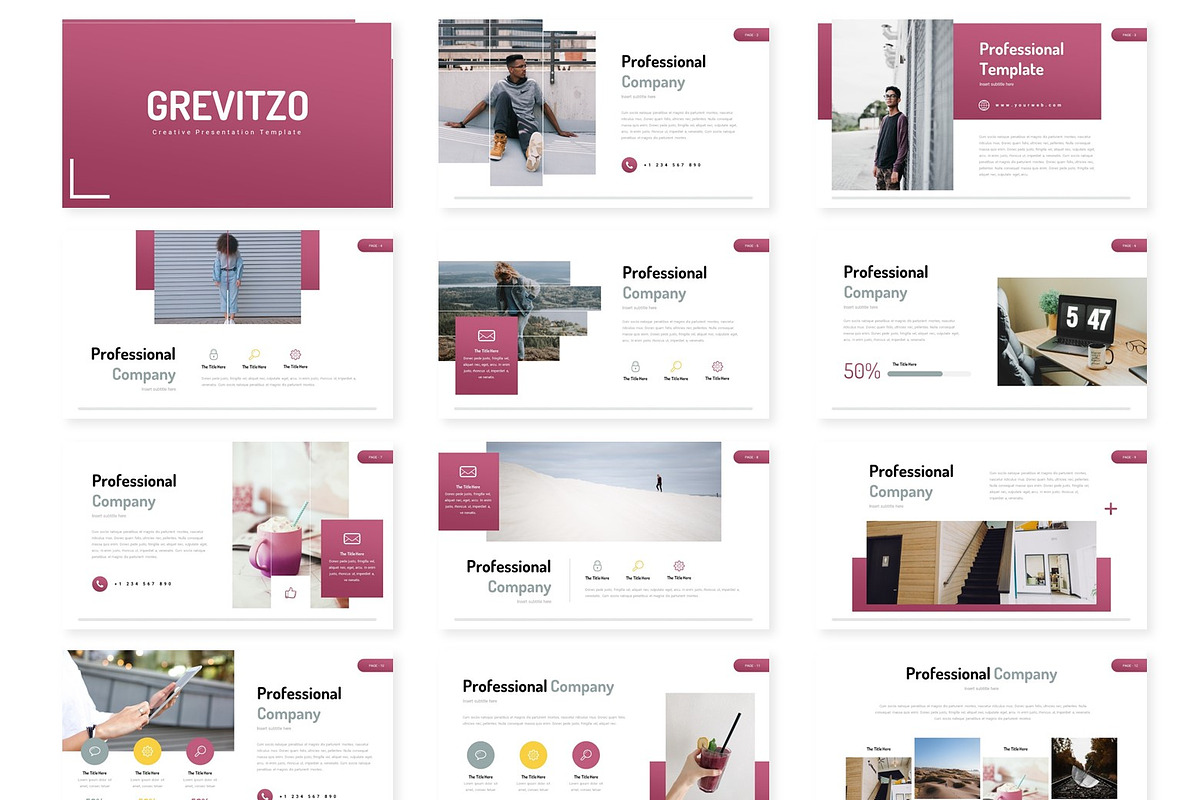 Grevitzo - Powerpoint Template, a Presentation Template by AQR Studio