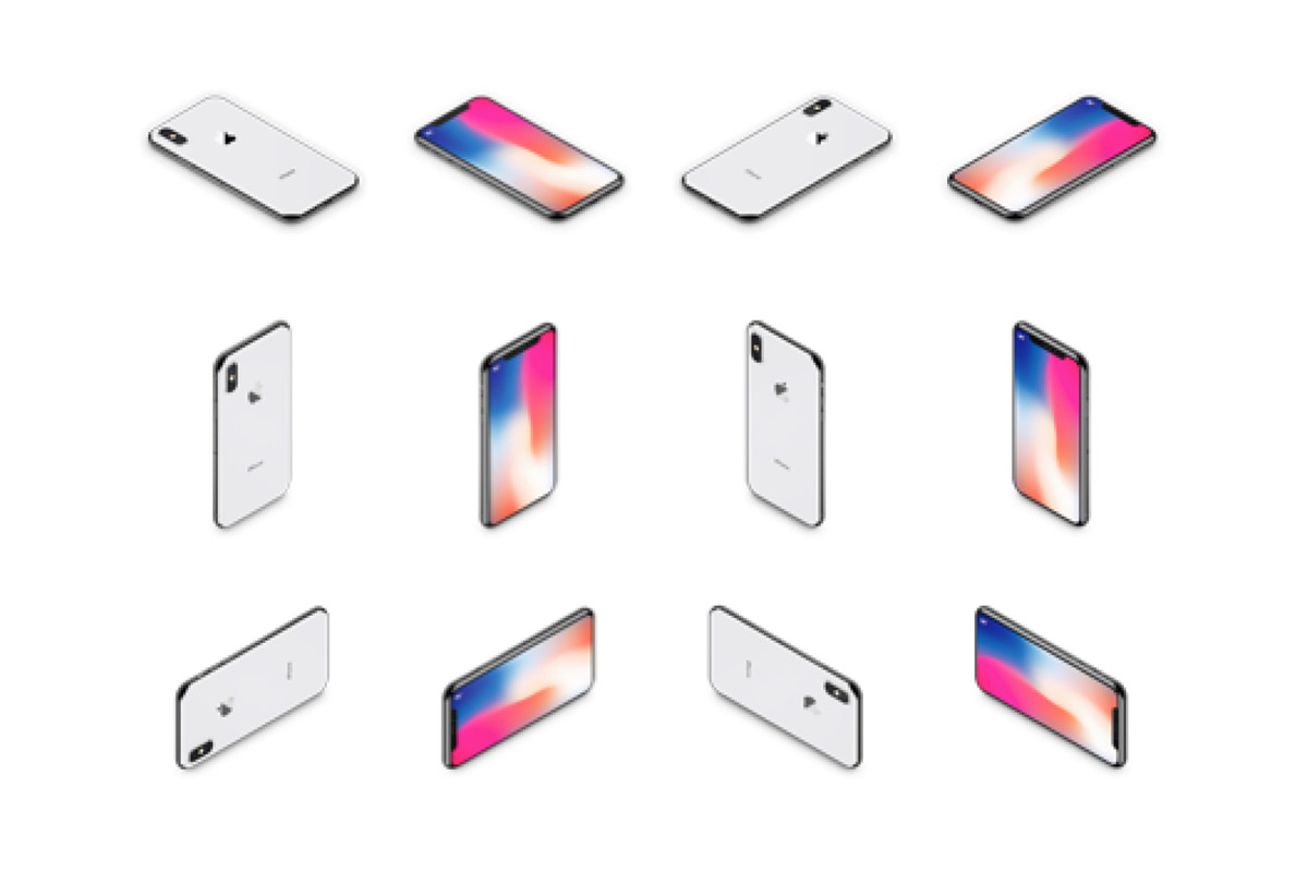 The Isometric iPhone X Mockups, an iPhone Mockup by 360 Mockups